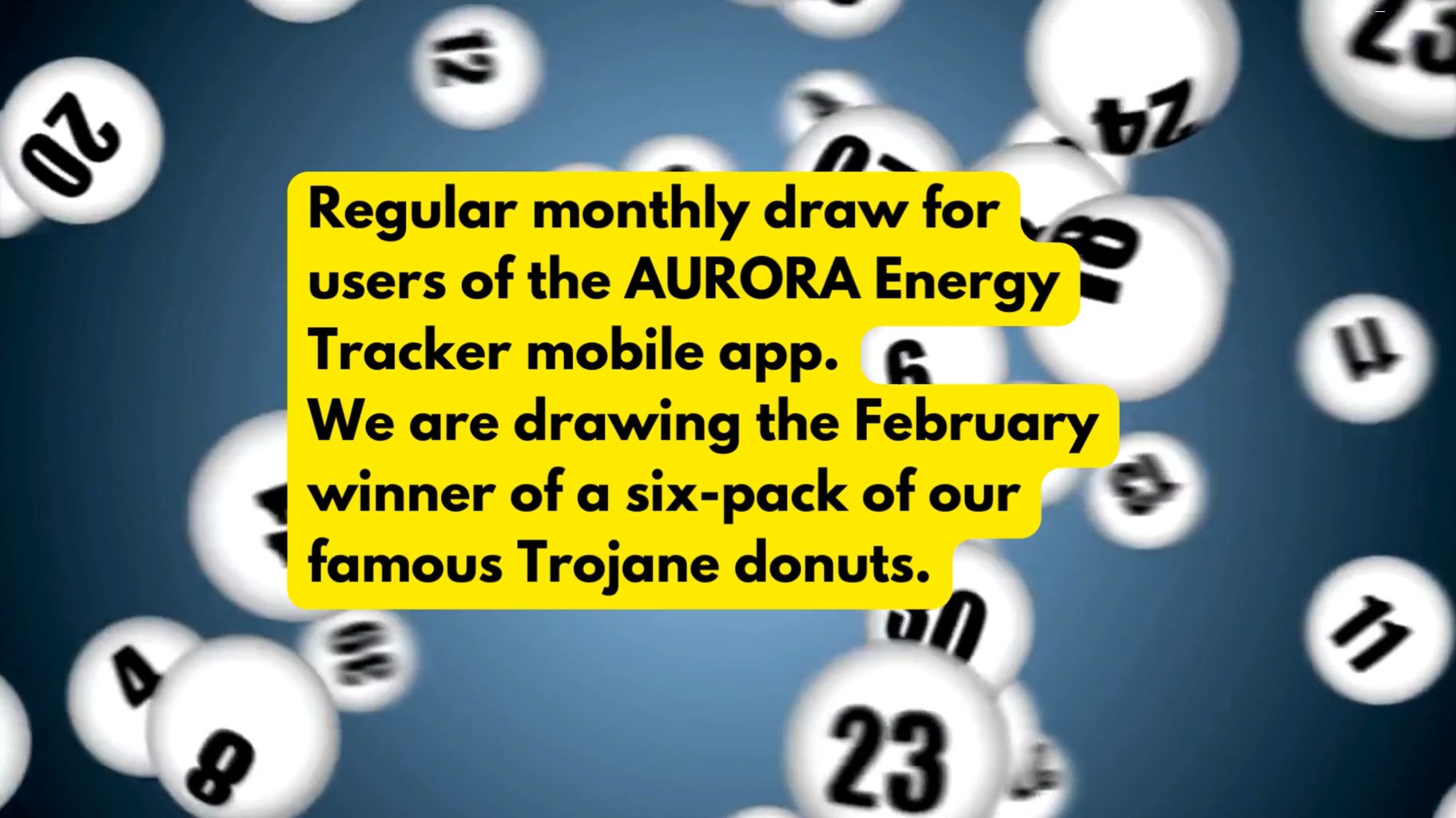 Third draw among the users of the AURORA Energy Tracker mobile app ...